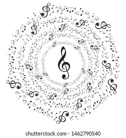 Music Notes Designround Design White Backgroundvector Stock Vector ...