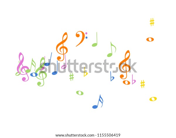 Music Notes Falling Down Vector Confetti: vetor stock (livre de ...