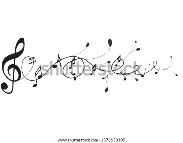 Music Notes Fantasy Abstract Musical Background Stock Vector (Royalty ...