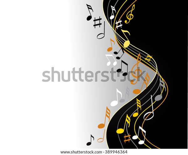 Music Notes Gold On Black Background: Vector có sẵn (miễn phí bản quyền ...