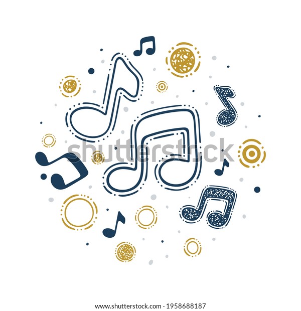 Music Music Notes Hand Drawn Signs Stock Vector (Royalty Free ...