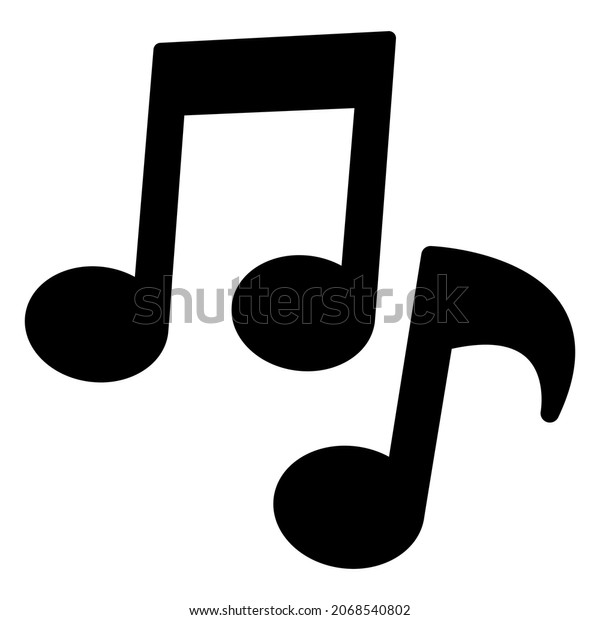 Music Notes Icon Trendy Silhouette Style Stock Vector (Royalty Free ...