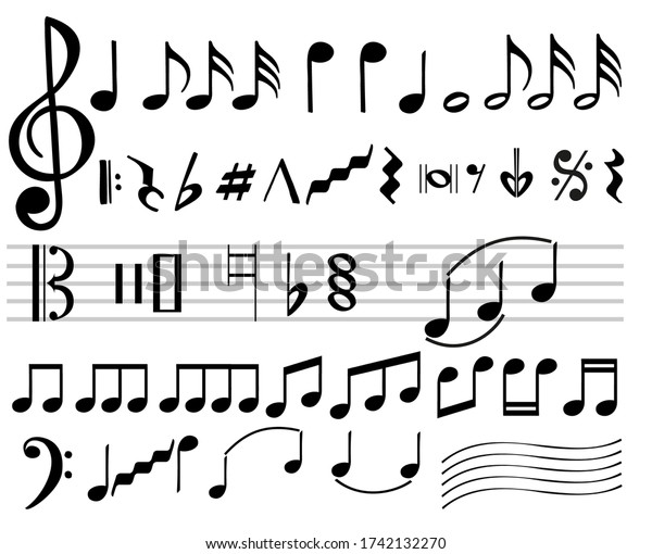 Music Notes Music Notes Icons Musical Stock Vector (Royalty Free ...
