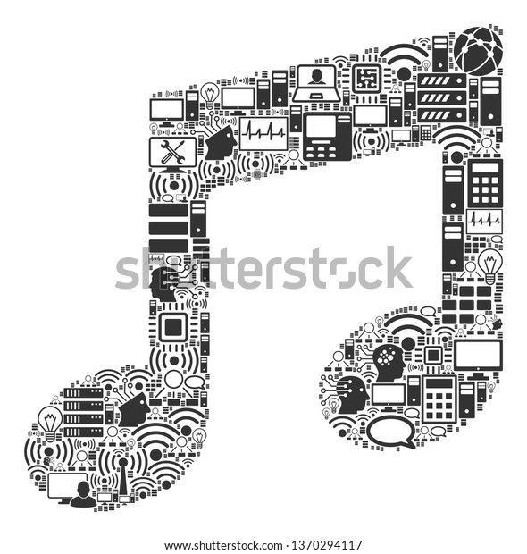 Music Notes Mosaic Icon Combined Bigdata Stock Vector (Royalty Free ...