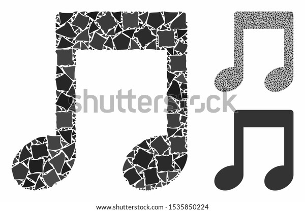 Music Notes Mosaic Unequal Items Various 库存矢量图（免版税）1535850224 ...