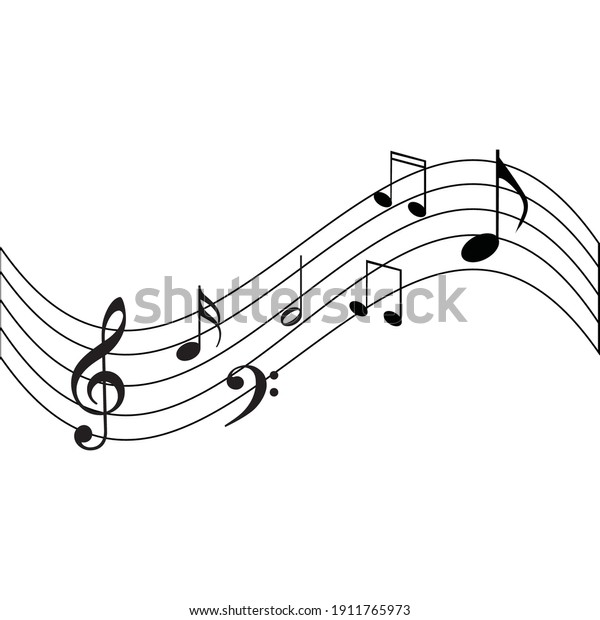 Music Notes Musical Design Element Isolated Stock Vector (Royalty Free ...