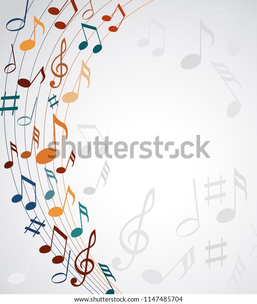 Music Notes On Solide White Background Stock Vector (Royalty Free ...
