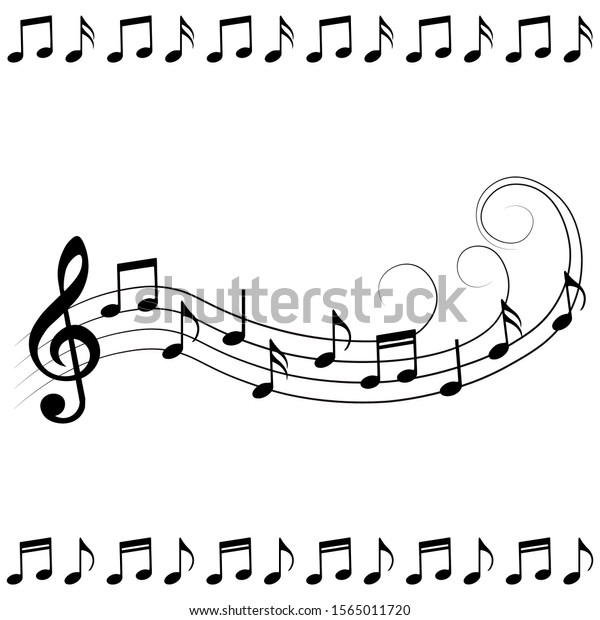 Music Notes On Wavy Stave Vector Stock Vector (Royalty Free) 1565011720