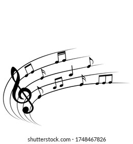 Music Notes On White Background Vector Stock Vector (Royalty Free ...