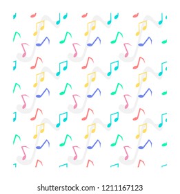 Music Notes Pastel Color Pattern Seamless Stock Vector (Royalty Free ...