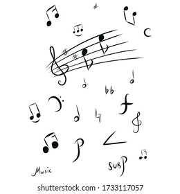 Music Notes Shadowabstract Musical Background Vector Stock Vector ...