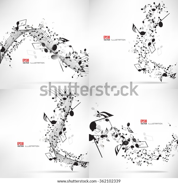 Music Notes Shadowabstract Musical Background Vector Stock Vector ...