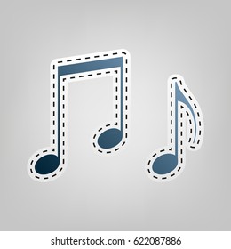 Music Notes Sign Vector Blue Icon Stock Vector (Royalty Free) 622087886 ...