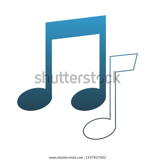 Music Notes Symbol Blue Lines Stock Vector (Royalty Free) 1147827602 ...