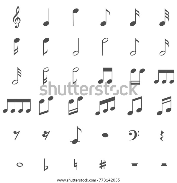 Music Notes Symbols Set Stock Vector (Royalty Free) 773142055