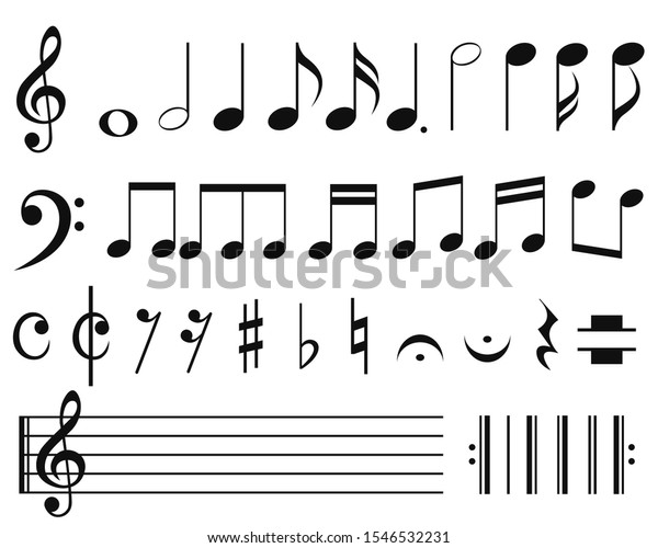 Music Notes Symbols Vector Illustration Stock Vector (Royalty Free ...