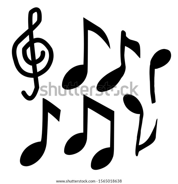 Music Notes Symbols Vector Silhouette Stock Vector (Royalty Free ...