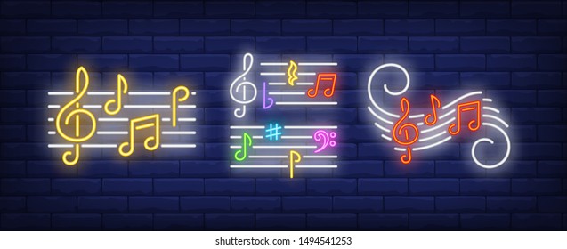 Music Notes Treble Clef Neon Signs 스톡 벡터(로열티 프리) 1545107030 | Shutterstock
