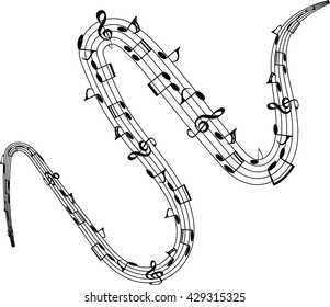 Music Notes Twisted Into Spiral On Stock Vector (Royalty Free ...