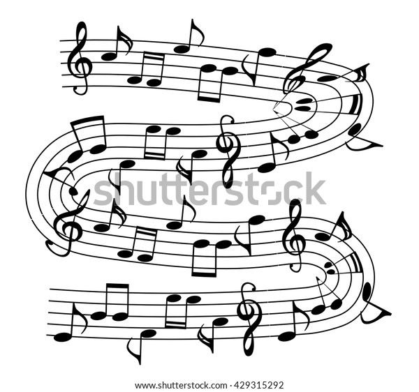 Music Notes Twisted Into Spiral On Stock Vector (Royalty Free) 429315292