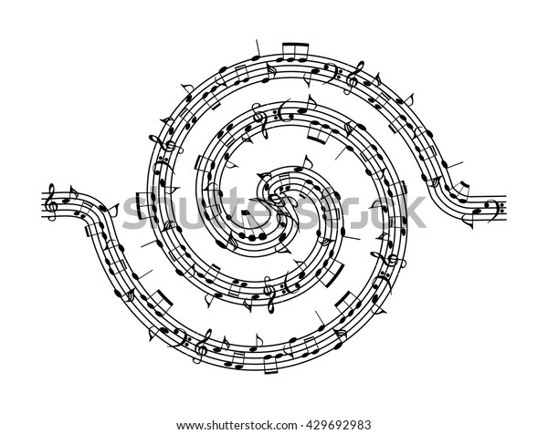 Music Notes Twisted Into Spiral On Stock Vector (Royalty Free ...