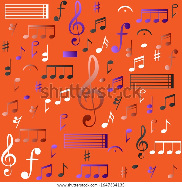 Music Notes Various Colors Gradients Set Stock Vector (Royalty Free ...