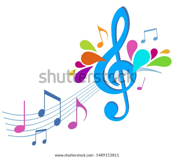 Music Notes Vector Illustration Blue: เวกเตอร์สต็อก (ปลอดค่าลิขสิทธิ์ ...