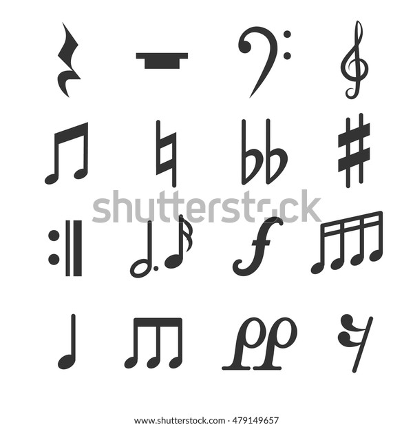 Stock vektor „Music Notes Vector Symbols Set Diez“ (bez autorských ...
