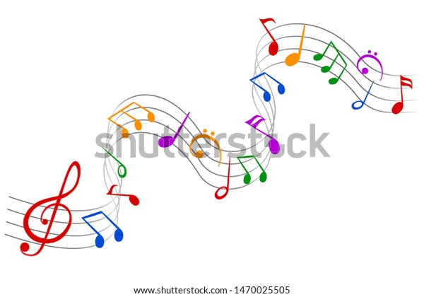Music Notes Wave Group Musical Notes Stock Vector (Royalty Free ...