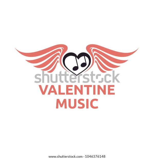 Music Notes Wings Heart Love Valentine Stock Vector (Royalty Free ...