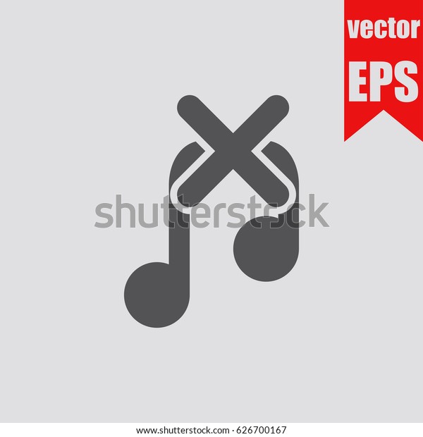 Music Off Icon Infographic Isolated Flat Stock Vector (Royalty Free ...