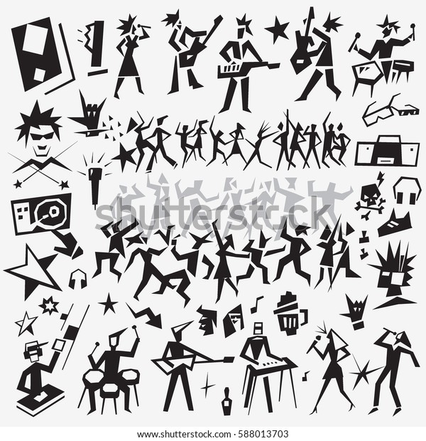 Music Party Dance Doodles Stock Vector (Royalty Free) 588013703