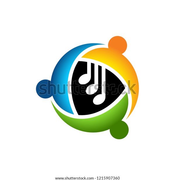 Music People Logo Design Template Stock Vector (Royalty Free ...