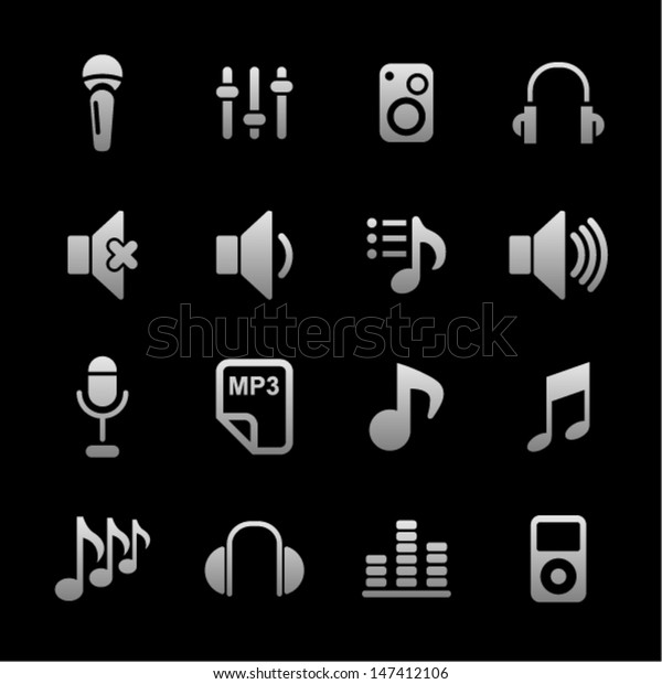 Music Pictogram Stock Vector (Royalty Free) 147412106 | Shutterstock