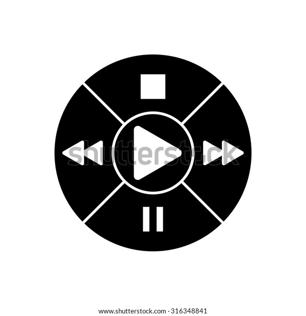 Music Player Control Button Black Vector Stock Vector (Royalty Free ...