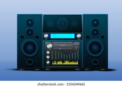 Music Player Front Equalizer Audio Player Stock Vector (Royalty Free ...