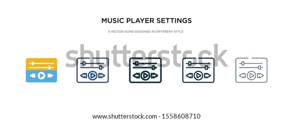 Music Player Settings Icon Different Style Stock Vector (Royalty Free ...