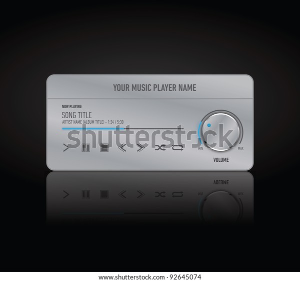 Music Player Skin Stock Vector (Royalty Free) 92645074 | Shutterstock