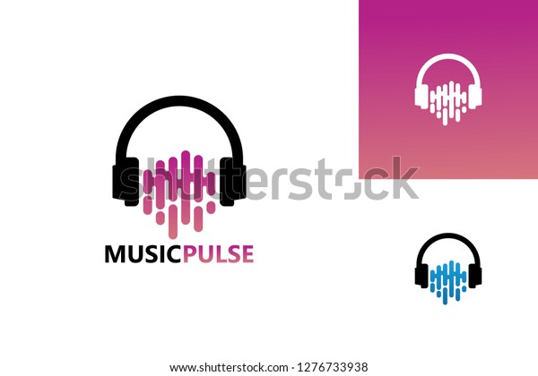 Music Pulse Logo Template Design Vector: vector de stock (libre de ...