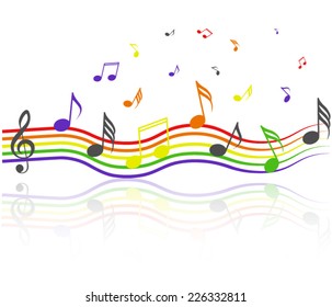 Watercolor Hand Draw Illustration Rainbow Music 스톡 일러스트 1318843319 ...