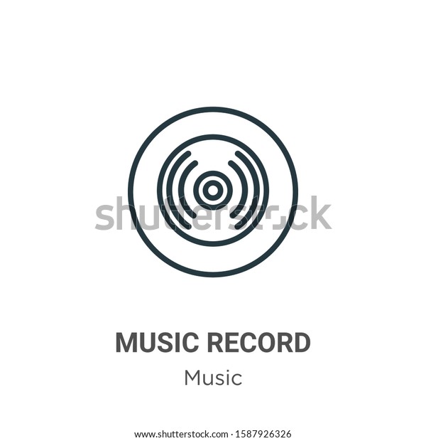 Music Record Outline Vector Icon Thin Stock Vector (Royalty Free ...