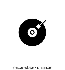 Music Record Vector Icon Black Flat Stock Vector (Royalty Free ...