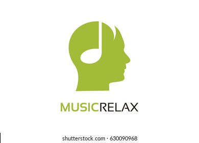 Head Music Logo Logo People Listening: vector de stock (libre de ...