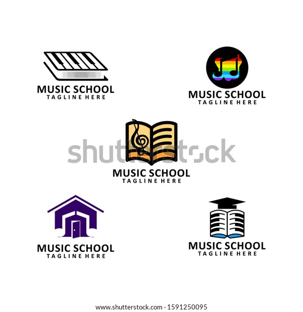 Music School Logo Design Vector Stock Vector (Royalty Free) 1591250095 ...