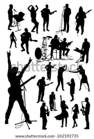 Music Silhouettes Set Image vectorielle de stock (libre de droits) de ...