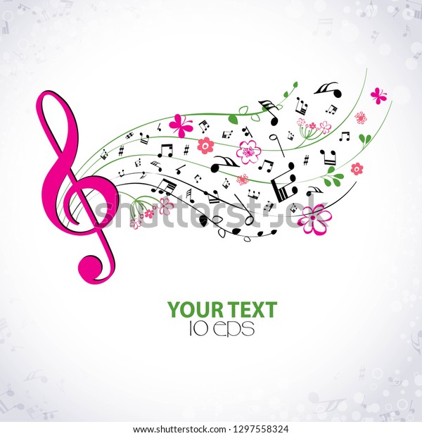 Music Spring Bright Musical Background 스톡 벡터(로열티 프리) 1297558324 ...