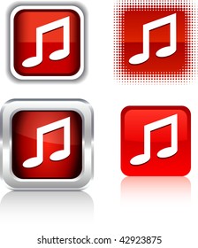 Music Square Buttons Vector Illustration Stock Vector (Royalty Free ...