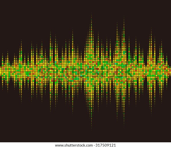 Music Square Waveform Background Green Yellow Stock Vector (Royalty ...