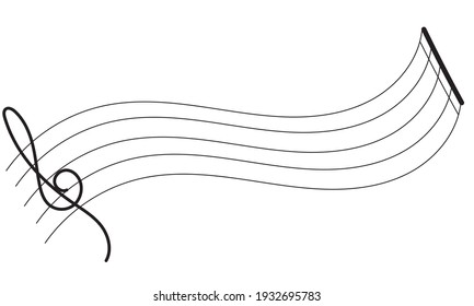 Music Staff Cleff Notation Drawing Stock Vector (Royalty Free) 1932695783