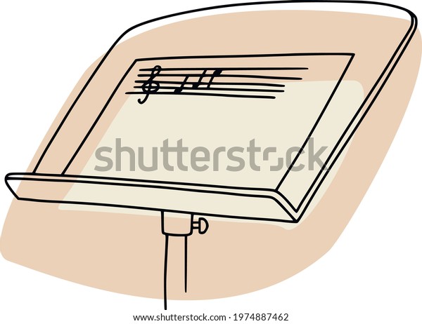 Music Stand Sheet Music Hobby Art Stock Vector (Royalty Free ...